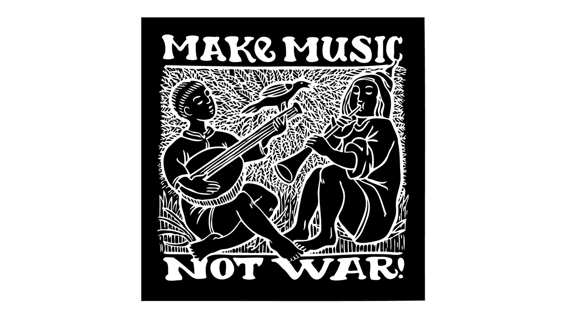 Make Music Not War Sticker