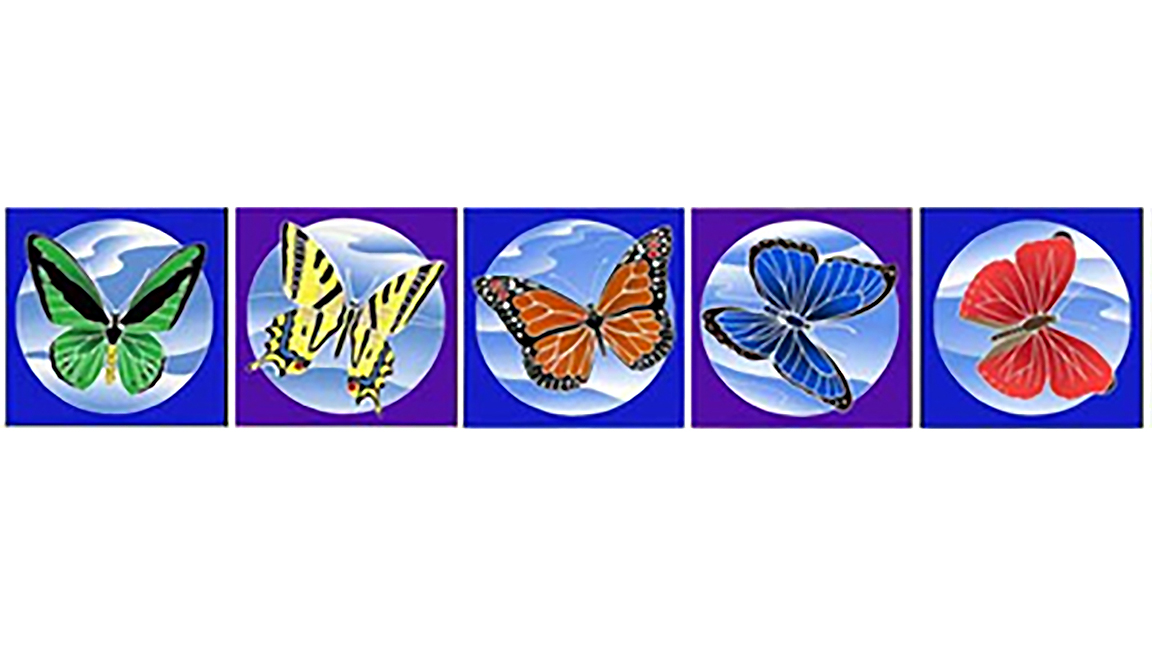 Butterfly Flags Mini Banner